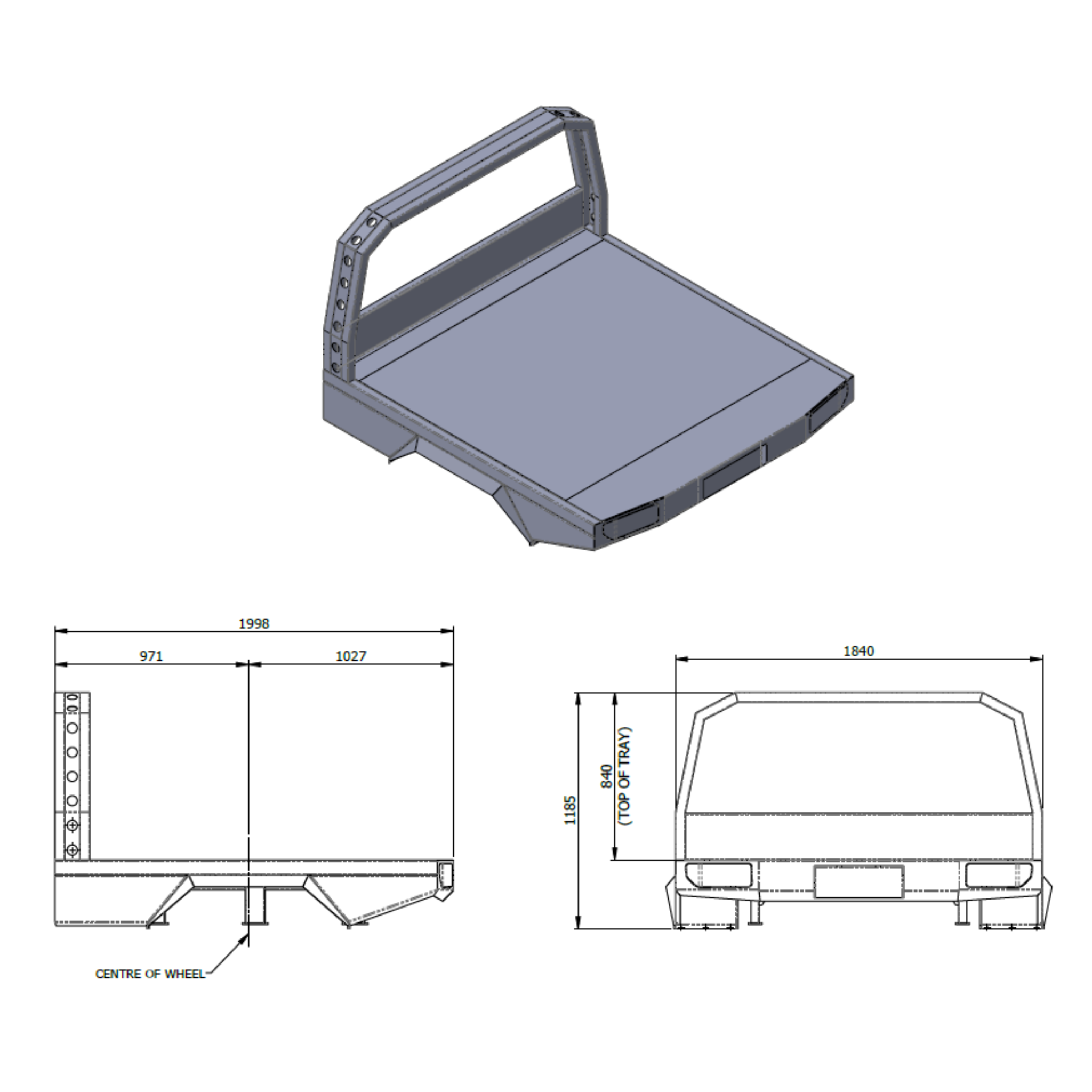 DIY Tray Kit Nissan Patrol GU (Single Cab) | Steel/Aluminium Flat-Pack ...
